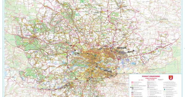 Mapa turystyczna Powiatu Krakowskiego – Mapy Powiatu Krakowskiego ...
